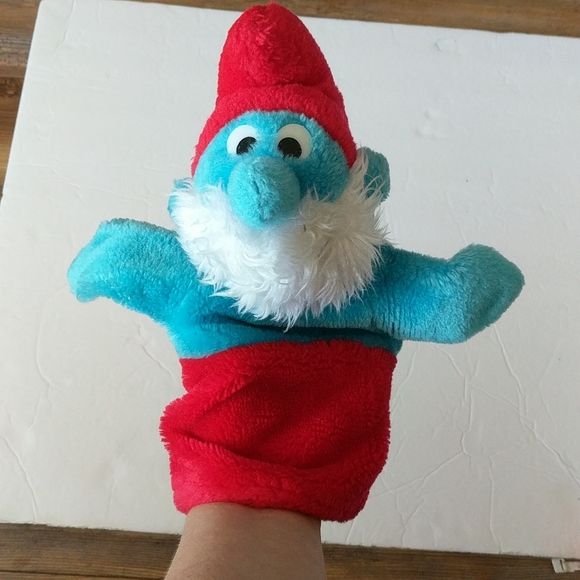 Vintage | Toys | Vintage Papa Smurf Puppet Toy 981 8s Cartoon Wallace ...
